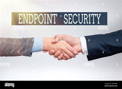 Hand Writing Sign Endpoint Security Concept Meaning The Methodology Of Protecting The Corporate