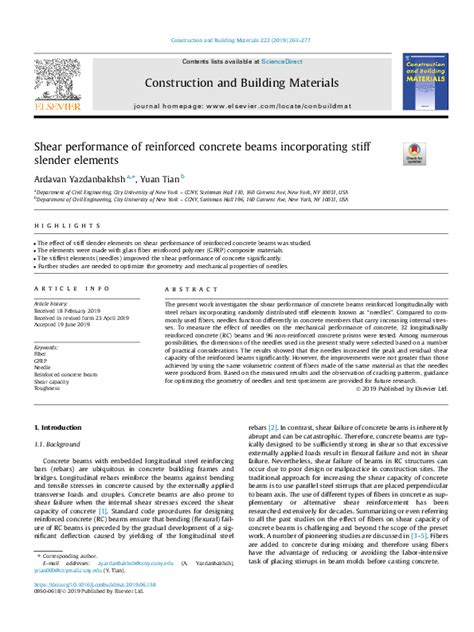 Pdf Shear Performance Of Reinforced Concrete Beams With Corroded