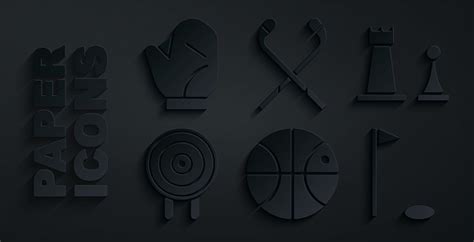 설정 농구 공 체스 대상 스포츠 골프 플래그 아이스 하키 스틱과 야구 장갑 아이콘 벡터 3차원 형태에 대한 스톡 벡터 아트 및 기타 이미지 Istock