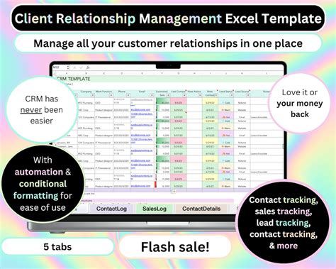 Customer Relationship Management Template Excel Crm Template Client Management Tracker Template
