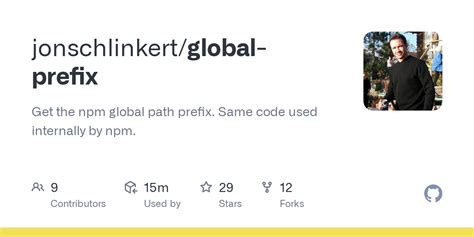 GitHub Jonschlinkert Global Prefix Get The Npm Global Path Prefix Same Code Used Internally