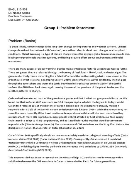 Problem Statement Project With Names Pdf