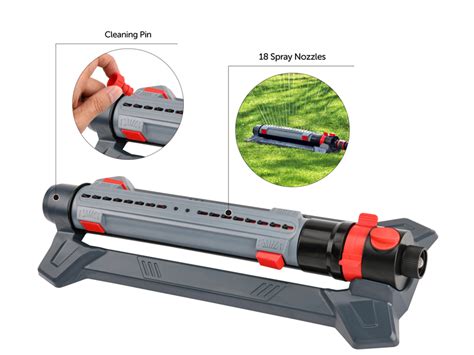 18 Nozzles Variable Width Oscillating Sprinkler Product Yuan Mei Corp