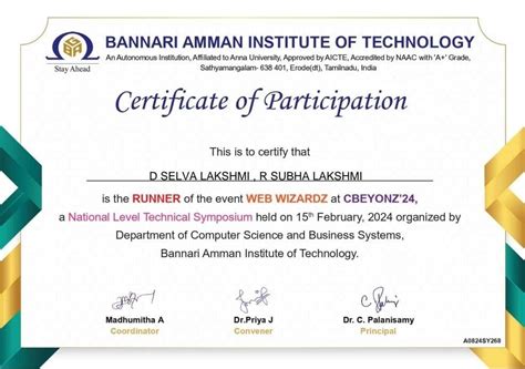 Selva Lakshmi D On Linkedin Runnerup Cbeyonz24