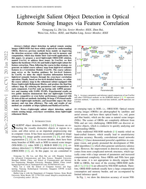 Pdf Lightweight Salient Object Detection In Optical Remote Sensing Images Via Feature Correlation