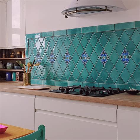 Teal Tile Kitchen Backsplash Things In The Kitchen
