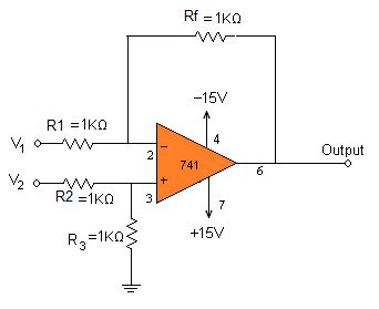 Op Adder And Subtractor Circuits Woth Lm
