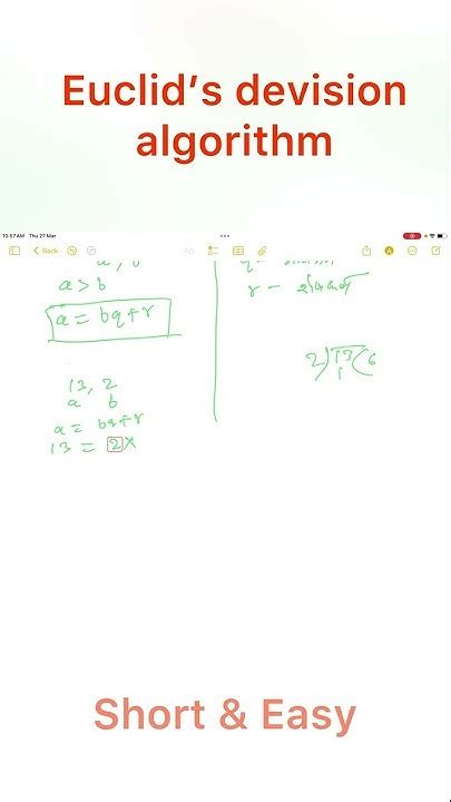 Euclids Division Algorithm Easy Explanation Short Video Youtube