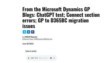 msdw on linkedin from the microsoft dynamics gp blogs chatgpt test
