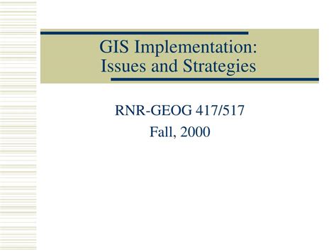 PPT GIS Implementation Issues And Strategies PowerPoint Presentation ID 5630421