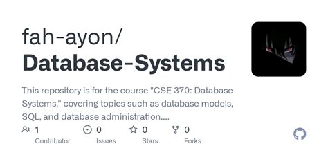 Github Fah Ayondatabase Systems This Repository Is For The Course Cse 370 Database Systems