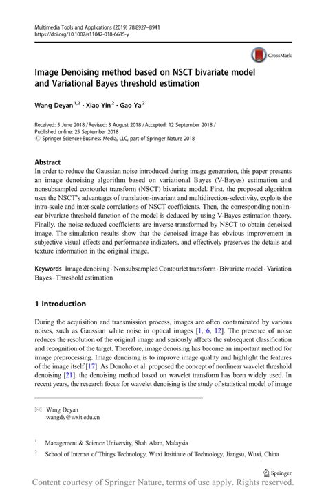 Image Denoising Method Based On Nsct Bivariate Model And Variational Bayes Threshold Estimation