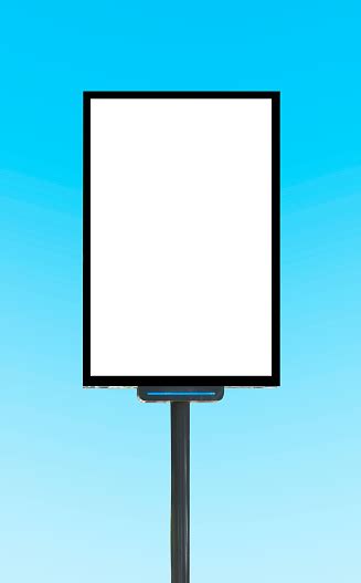 파란색 배경과 클리핑 경로에 모의 흰색 화면이있는 극 광고판 0명에 대한 스톡 사진 및 기타 이미지 0명 3차원 형태 간판 Istock