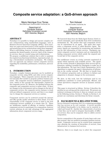 Pdf Composite Service Adaptation A Qos Driven Approach