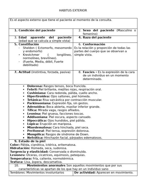 Evaluación Del Habitus Exterior En Pacientes Pdf Enfermedades Y