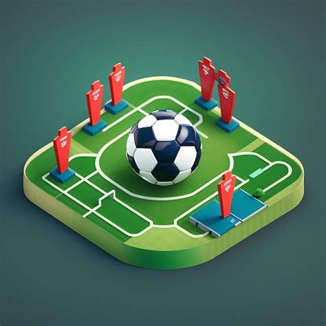 Premium Photo Location Map And Soccer Ball Vector Icon Illustration Soccer Field Location