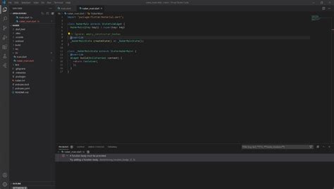 Flutter A Function Body Must Be Provided Try Adding A Function Body Stack Overflow