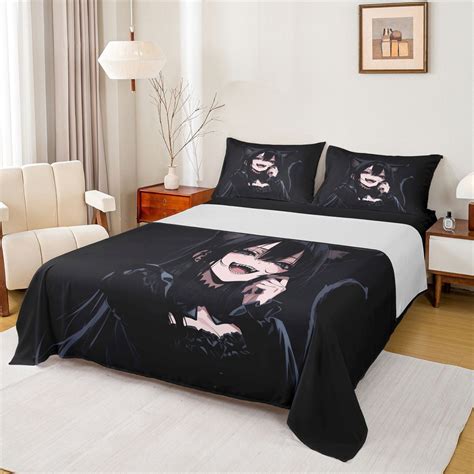 Erosebridal Traditional Japanese Girl Bed Sheetskawaii Cartoon Kitten