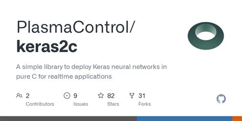 Github Plasmacontrolkeras2c A Simple Library To Deploy Keras Neural Networks In Pure C For