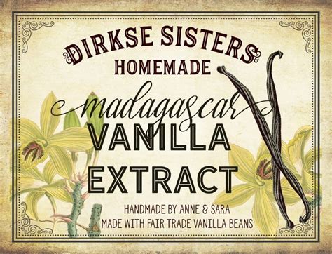 Homemade Vanilla Extract Label Authentic Heirlooms