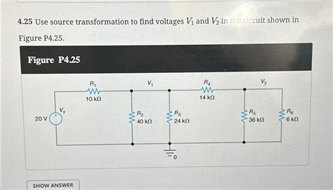 Solved Use Source Transformation To Find Voltages V Chegg