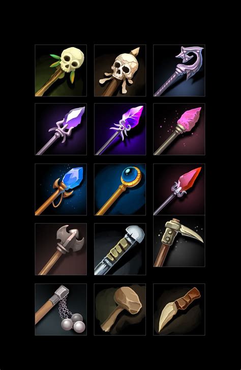RPG Weapon Icons Game Concept Art Cool Pixel Art Concept Art
