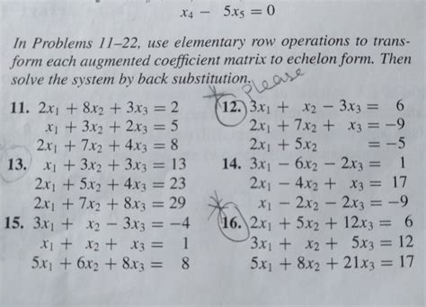 Solved In Problems 11 22 Use Elementary Row Operations To