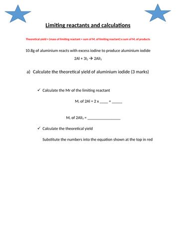 Limiting Reactants And Stoichiometry Edexcel Gcse Chemistry And Combined Science Teaching Resources
