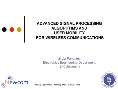 Ppt Advanced Signal Processing Algorithms And User Mobility For
