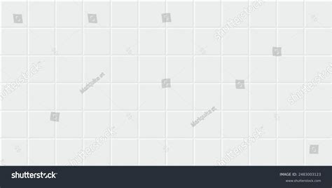White Mosaic Bathroom Square Tile Wall Stock Vector Royalty Free 2483003123 Shutterstock