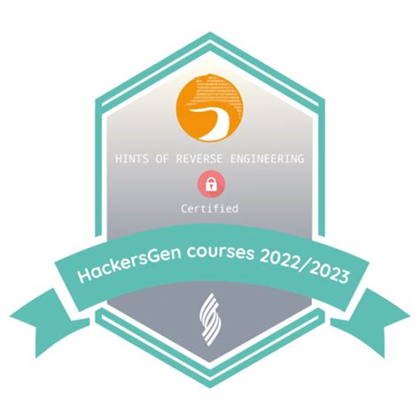 HackersGen Course HINTS OF REVERSE ENGINEERING Credly
