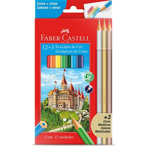 L Pis De Cor Cores Met Licos Faber Castell