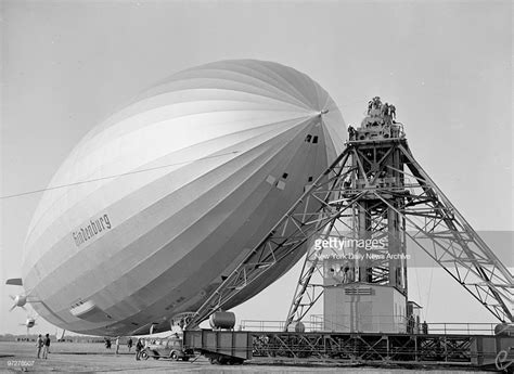 At Lakehurst 1936 Hindenburg Airship Zeppelin Airship