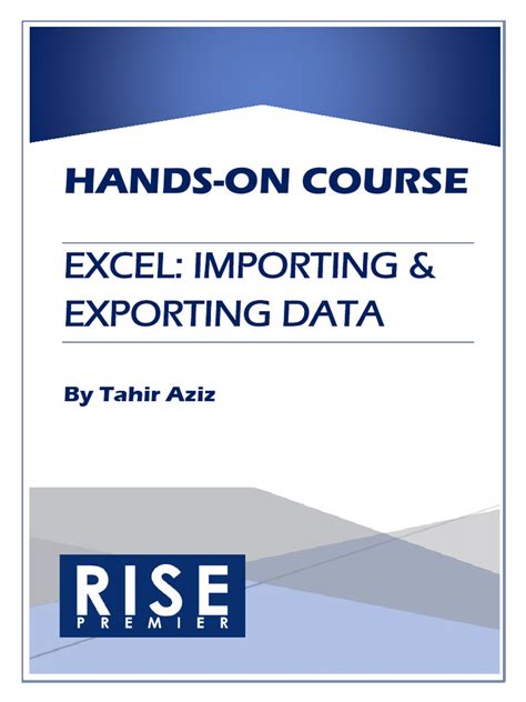 2 Ms Excel Importing Exporting Data By Tahir Aziz Pdf Microsoft Excel Comma