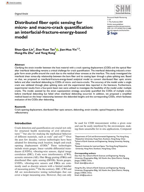 Pdf Distributed Fiber Optic Sensing For Micro And Macro Crack Quantification An Interfacial