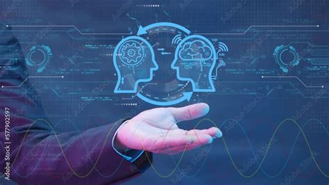 businessman showing virtual screen of ai artificial intelligence icon machine learning concept
