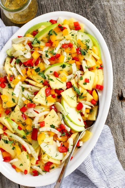 Green Apple Pineapple And Fennel Salad With Honey Ginger Dressing