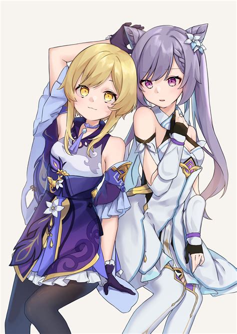 Lumine And Keqing Genshin Impact Drawn By Yu Ri Danbooru