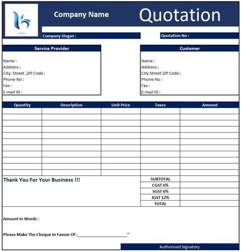[download] 60 Quotation Format Quotation Templates In Excel Xls