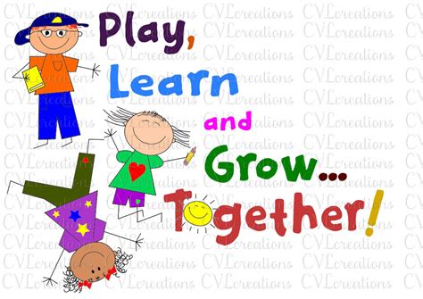 Play Learn And Grow Together Digital File Svg Png Dxf Pdf Eps Etsy