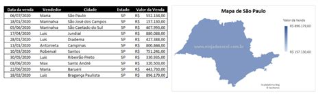 Como Criar Um Mapa De Cidades No Excel Ninja Do Excel