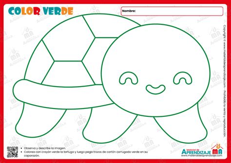 🎨 Explorando El Color Verde 🐢 Preescolar 3 Años Material De Aprendizaje