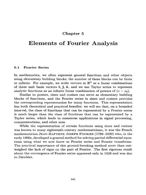 Elements Of Fourier Analysis Pdf Spectral Density Fourier Series