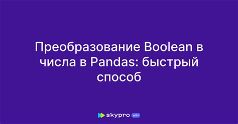 Преобразование Boolean в числа в Pandas быстрый способ