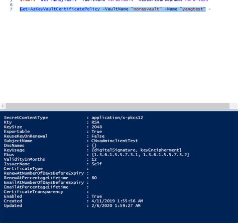 Powershell Script For Looping Through Azure Key Vault Issuance Policy Stack Overflow