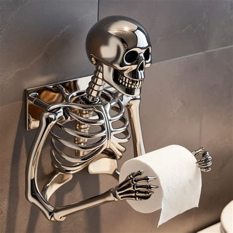 Skeleton Shaped Toilet Paper Holder A Spooky And Stylish Bathroom