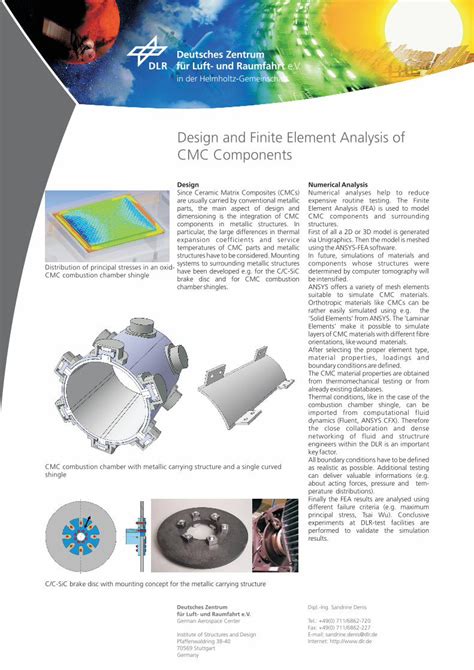 Pdf Design And Finite Element Analysis Of Cmc Components · Design And Finite Element Analysis