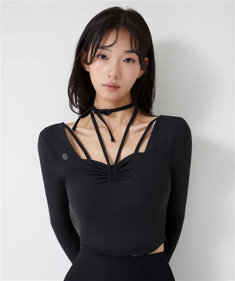 그란데라인 엘플렉스 Rib 셔링 홀터 롱 슬리브2color