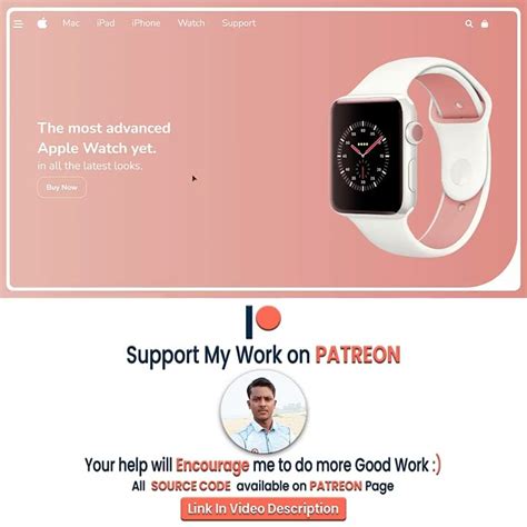 Responsive Apple Watch Landing Page Using Html Css And Javascript Shorts Youtube