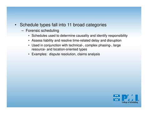 Presentation Classification Of Schedule Types Ppt